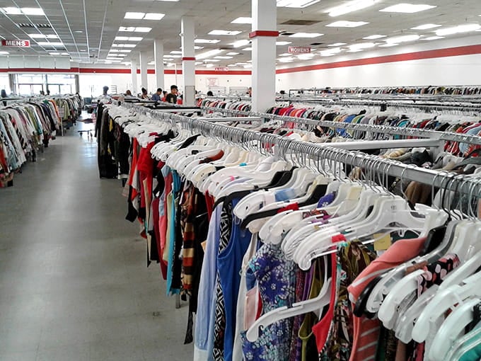 Endless racks stretching into the distance like a bargain hunter's version of the yellow brick road.