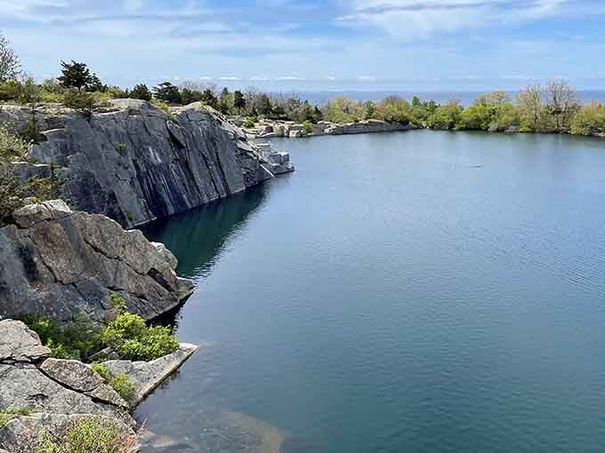 These granite quarries traded industrial grit for swimming holes that belong on a screensaver.
