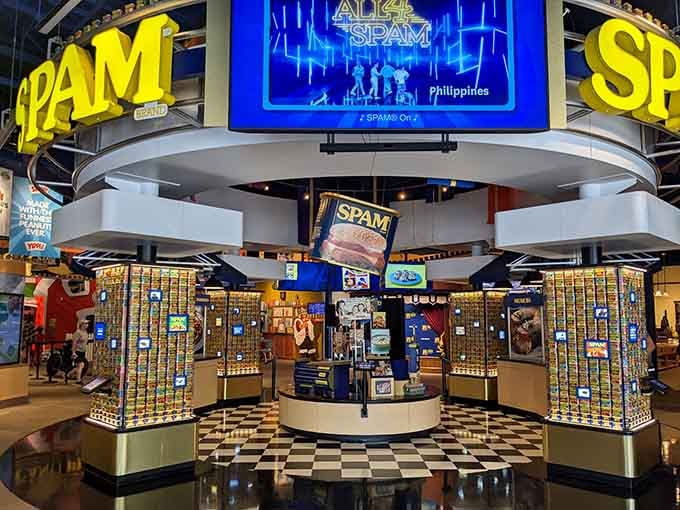 Step inside and prepare for sensory overload: it's like Times Square decided to celebrate canned meat.