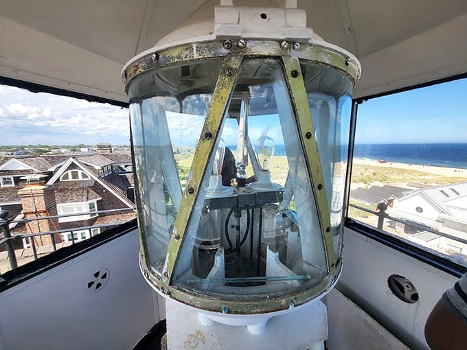 The Fresnel lens still stands guard, a glass masterpiece that once kept sailors from becoming permanent beach residents.