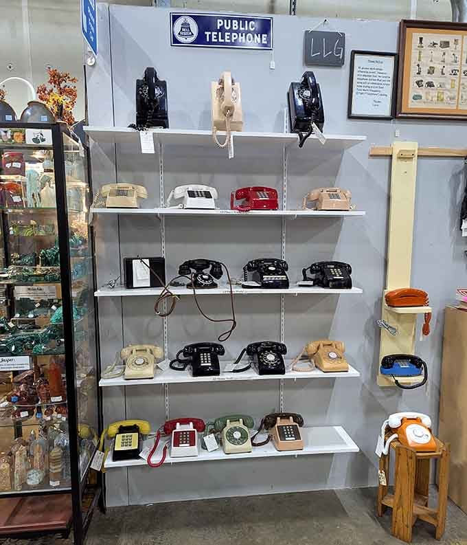 Remember when phones had actual bells inside them? This rainbow of rotary nostalgia proves communication used to be colorful.