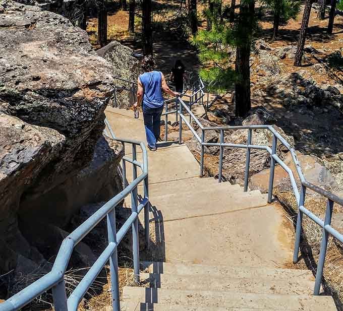 Stairway to heaven takes on new meaning when these steps lead you through volcanic formations to panoramic lake views that'll make your Instagram followers jealous.