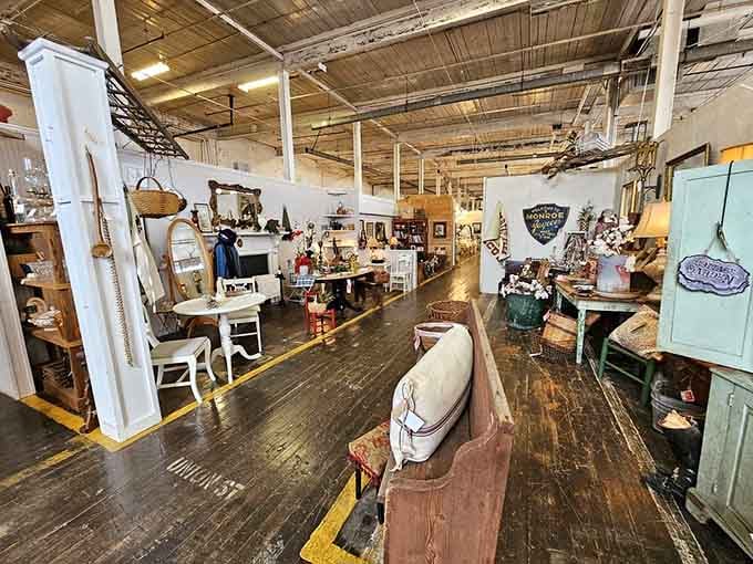 Wide open spaces filled with carefully curated vintage finds make this the opposite of claustrophobic antique shopping.