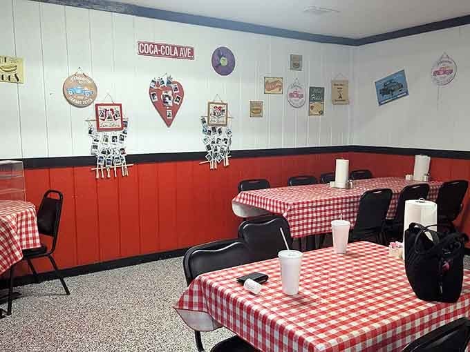 Red booths and checkered tablecloths create the kind of nostalgic atmosphere that makes you want to linger over coffee.