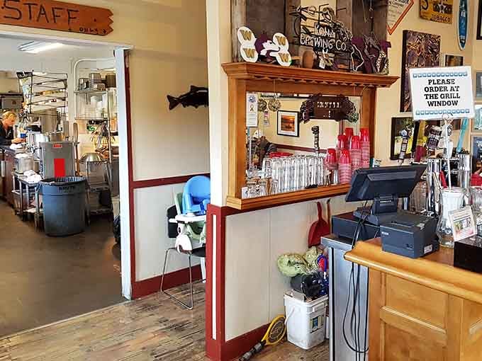 Nautical touches and local character fill every corner of this cozy ordering area where great seafood begins.