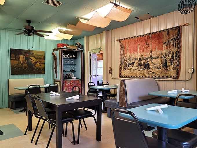 Eclectic charm meets mountain comfort in a dining room that feels like your coolest aunt's house.