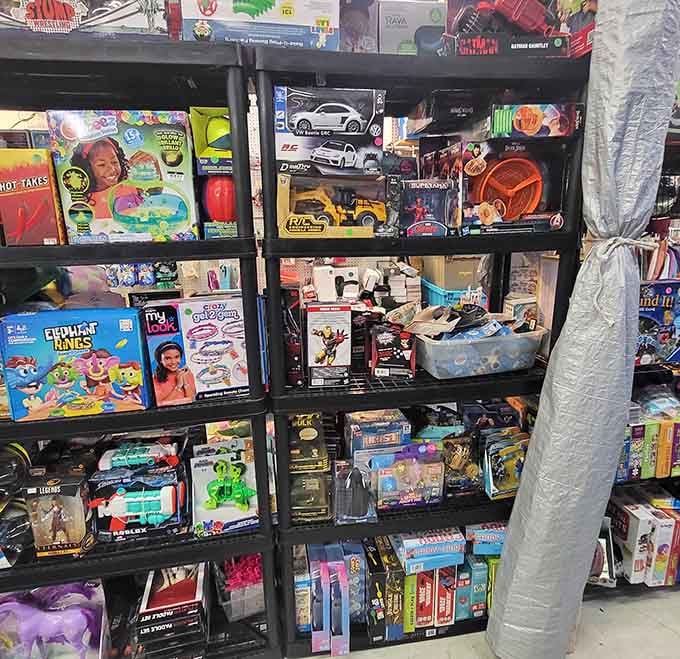 Toy paradise where nostalgia meets affordability. Every shelf tells a story of childhood dreams waiting for their next adventure.