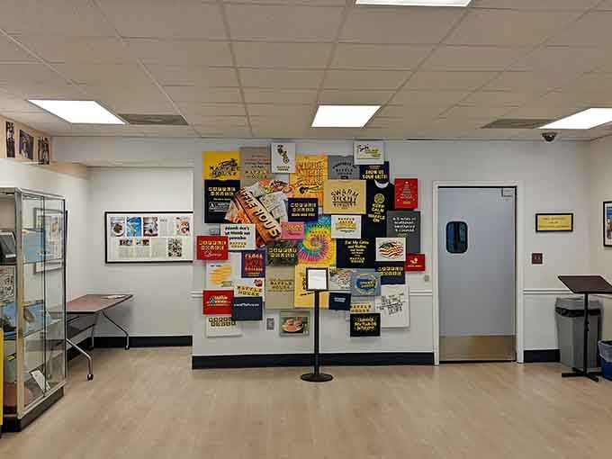 Wall-to-wall waffle history! This colorful collection of memorabilia tells the story of America's favorite 24-hour breakfast sanctuary.