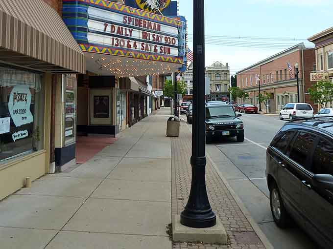 Wide sidewalks and classic lampposts create the perfect setting for an evening stroll without dodging scooters or crowds.