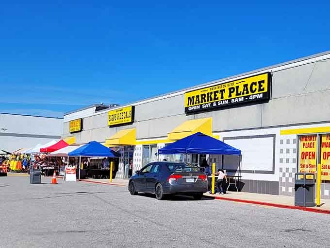 That bright yellow sign beckons weekend warriors to discover what lies inside this Elkridge shopping paradise.