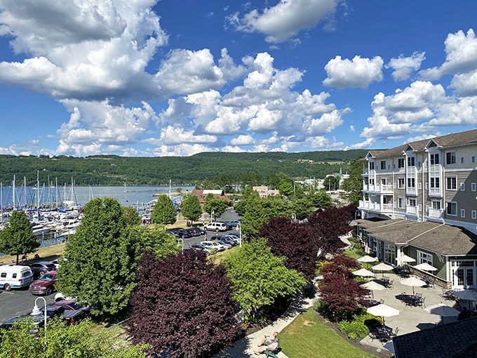 Harbor views that'll make you question why you're paying Manhattan rent for a fire escape outlook.