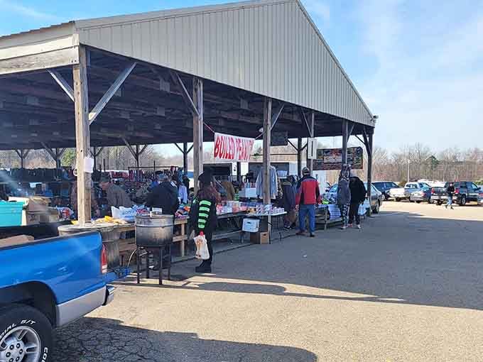 That parking lot fills up fast on weekend mornings when smart shoppers arrive early to claim the best finds first.