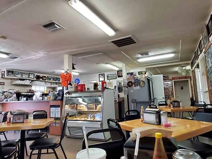 Simple tables, fluorescent lights, and zero pretension because this place invests in flavor, not fancy furniture.