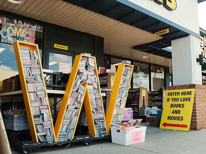 Those giant "W" displays outside aren't just clever branding, they're literally overflowing with bargain books begging to be discovered.