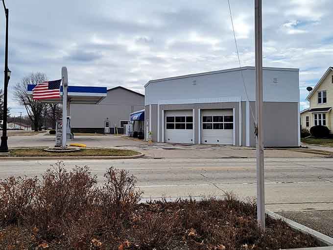 The fire station stands ready with small-town pride, where everyone knows the firefighters and they probably know your dog's name too.