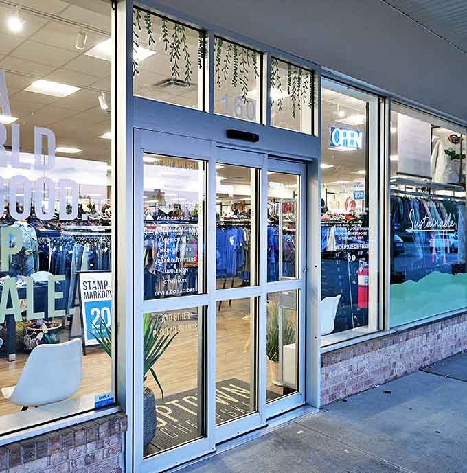 Step through these doors and kiss your shopping budget guilt goodbye. The entrance promises treasures that won't require a second mortgage.