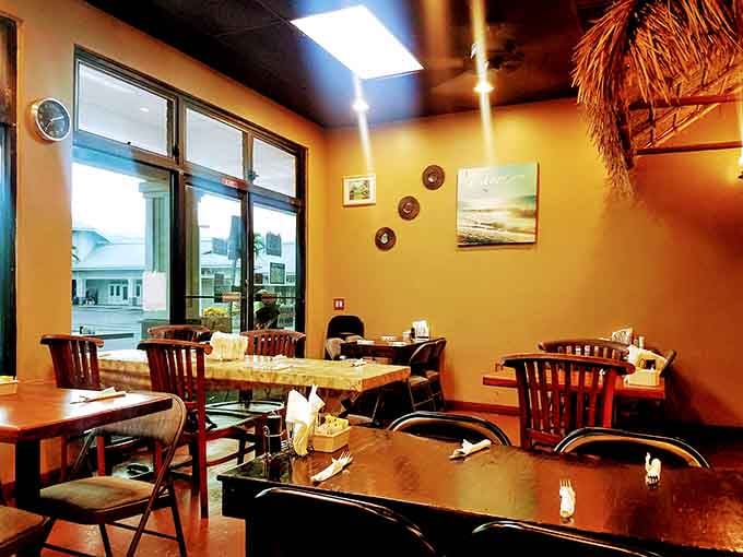 Warm golden walls and wooden furnishings create the perfect backdrop for breakfast magic&mdash;like dining in your favorite auntie's kitchen.