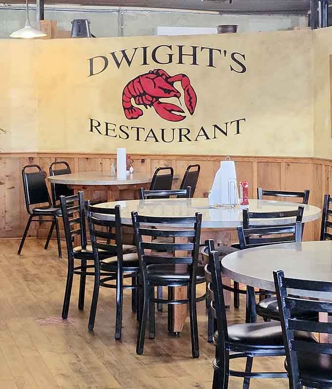 Simple wooden tables, classic chairs, and that unmistakable crawfish logo&mdash;this is Louisiana dining without pretense, just pure flavor.
