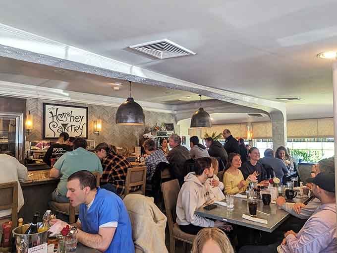 The bustling dining room tells you everything you need to know: when this many people show up, the food delivers.