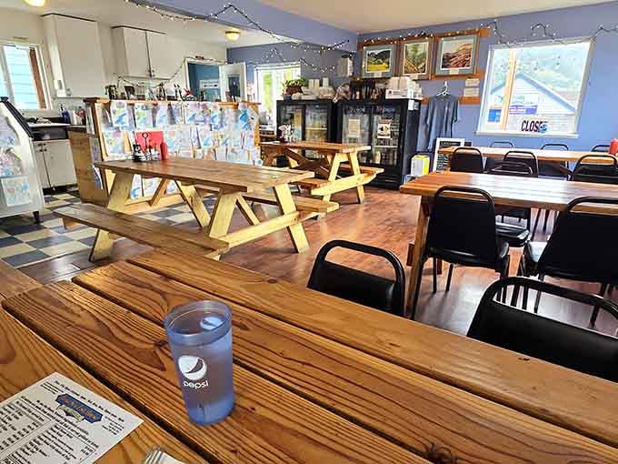 Picnic tables and casual vibes prove the best seafood doesn't need fancy tablecloths, just honest hospitality and hungry guests.