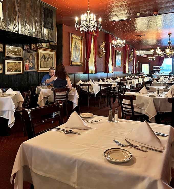 Step inside and time travel to mid-century elegance &ndash; crystal chandeliers, white tablecloths, and history-filled walls create an atmosphere no modern restaurant can replicate.