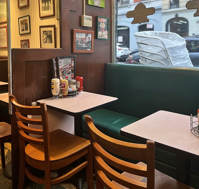 Green vinyl booths and wooden chairs that have witnessed decades of first dates, family outings, and "I'll just have coffee" conversations that turned into three-hour catch-ups.