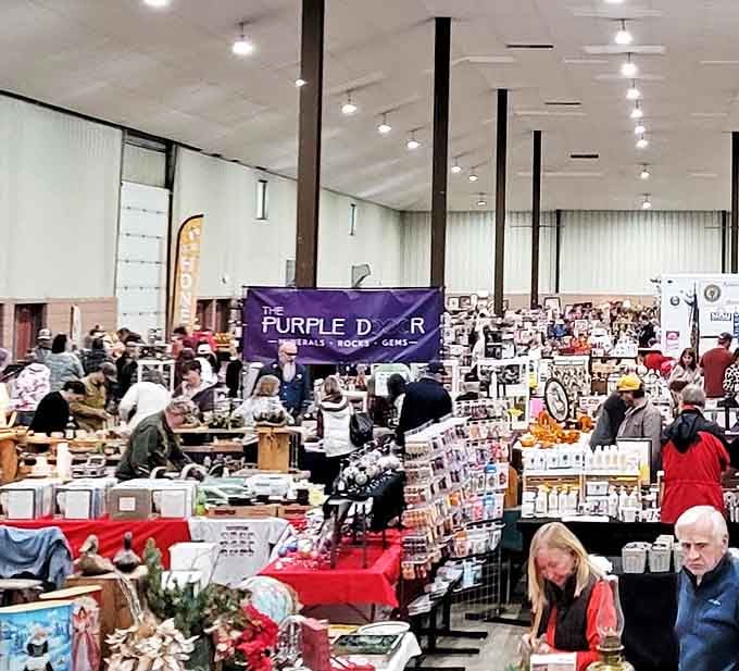 Vendors create miniature kingdoms within the market's vast expanse, each booth a carefully curated collection reflecting its owner's passion and expertise.