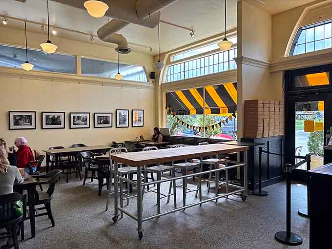 Inside, the simple, airy space prioritizes what matters most: tables where pastry magic happens and natural light to properly admire your cinnamon roll.