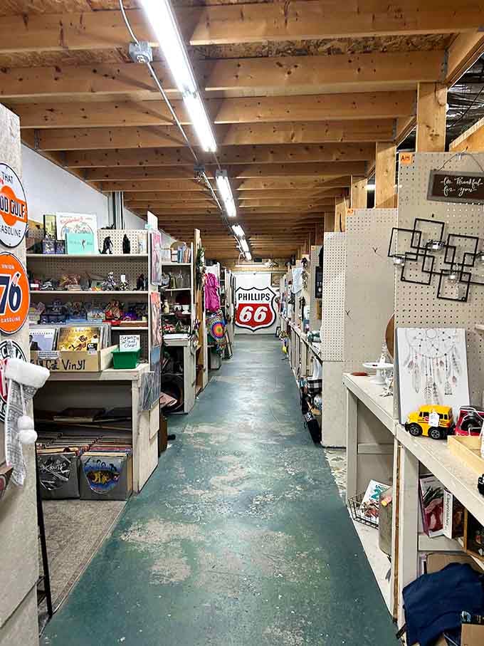 These aisles go on forever, lined with Phillips 66 signs and memories you can actually take home.
