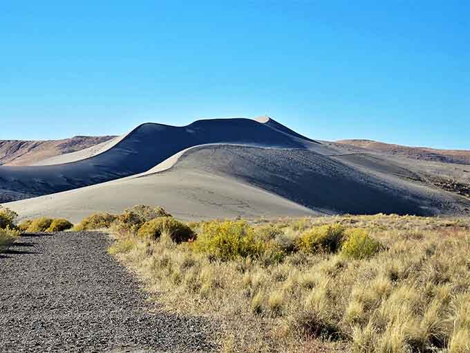 Mother Nature's sand sculpture garden on full display. These undulating dunes look like they were crafted by a giant's hand playing in Idaho's backyard.