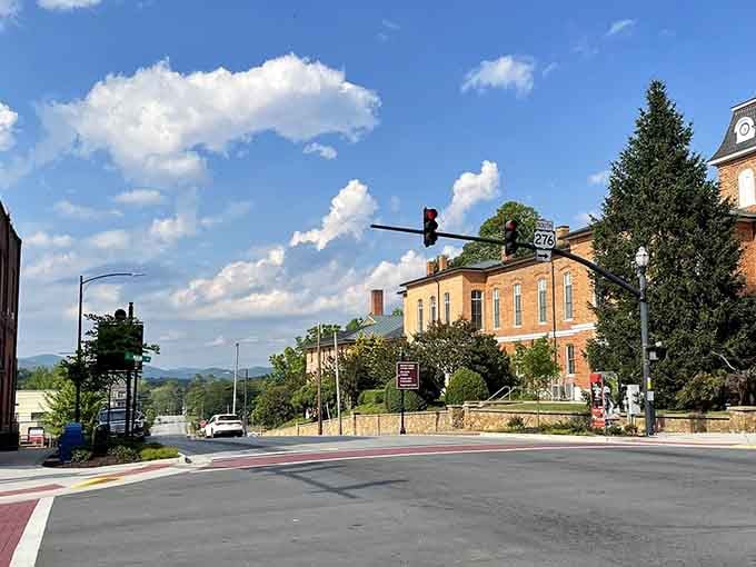 Those fluffy clouds floating over the historic courthouse create a scene Norman Rockwell would've painted twice.