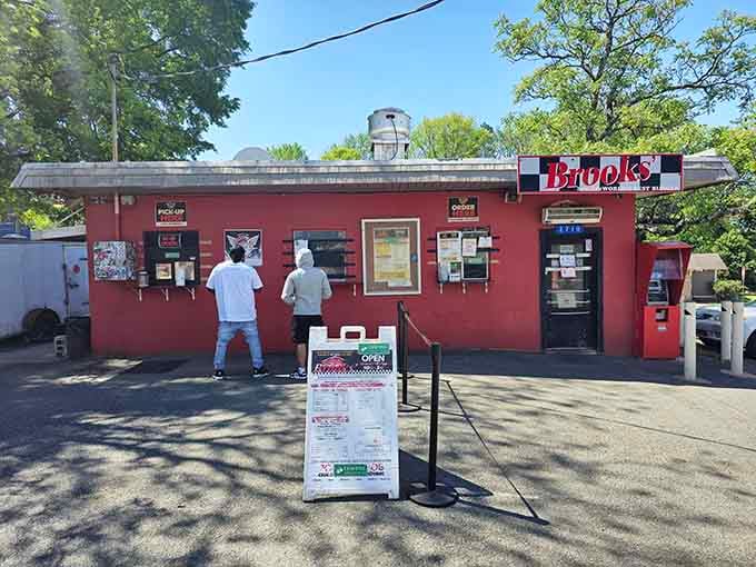The simple red building proves that great sandwiches don't need fancy architecture, just honest cooking and heart.