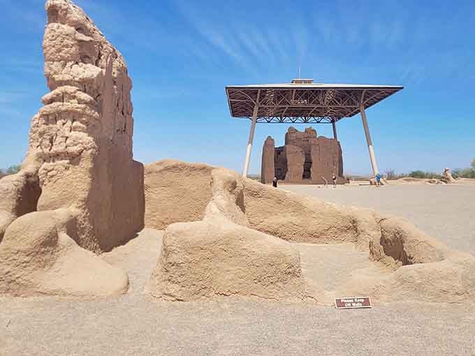 Ancient walls standing proud under protective shelter, proof that some architecture never goes out of style, even after centuries.
