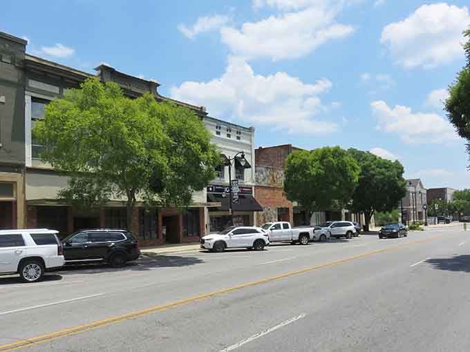 Tree-lined streets and historic storefronts create the perfect backdrop for an afternoon stroll through town.