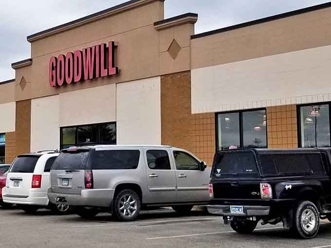 Goodwill Rochester South's tan facade hides a wonderland of secondhand gems. Like a department store where everything comes with a story.