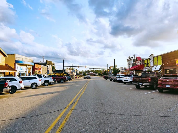 Downtown Grayling welcomes you with wide streets and that unhurried pace that makes your shoulders drop two inches.