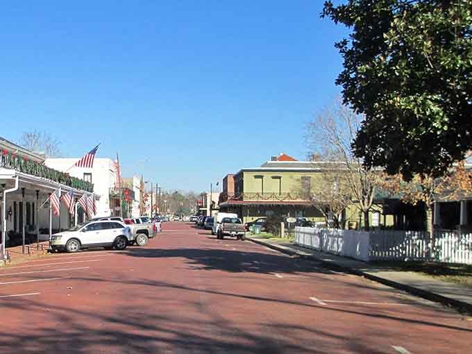 Brick streets and American flags create a scene straight from your favorite classic movie about simpler times.