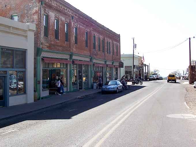 Weathered storefronts and wide-open streets create a Main Street America vibe that Norman Rockwell would've loved painting.