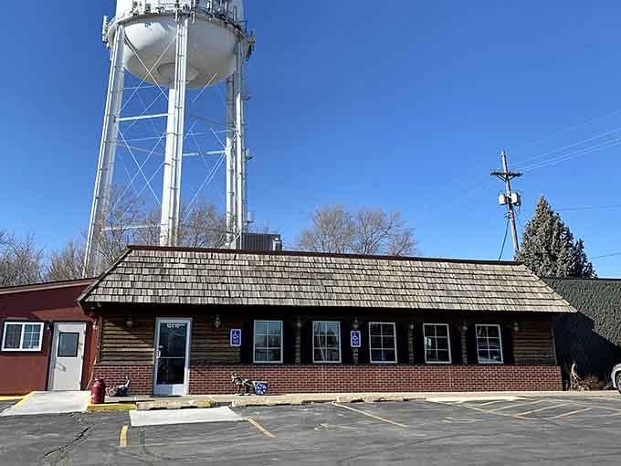 Beneath that water tower sits a wooden treasure chest filled with authentic Mexican flavors instead of gold. The real treasure might be their salsa.