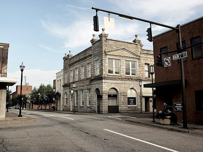 That stunning stone building with ornate details looks like a bank vault from the golden age of architecture.