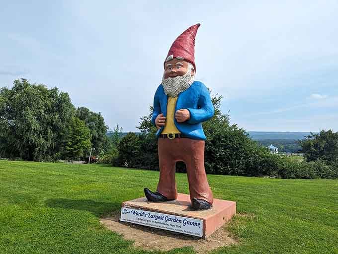 Standing 13 feet tall with a cheerful grin, this gnome proves bigger really is better sometimes.
