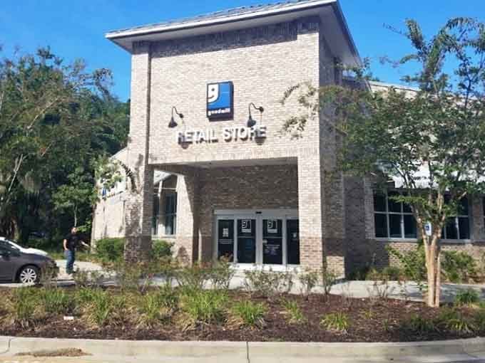 This modern two-story Goodwill looks more like a boutique shopping center than your typical thrift store.