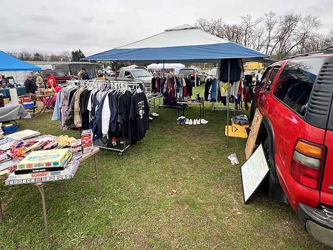 Outdoor treasure hunting at its finest! Reits' colorful canopies shelter everything from vintage clothing to yesterday's memories.