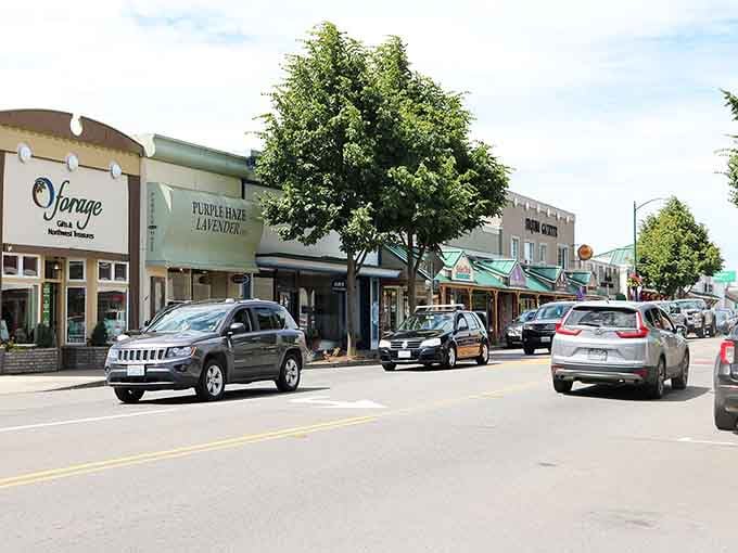 Tree-lined streets and local shops create the kind of downtown where parking is easy and stress is optional.