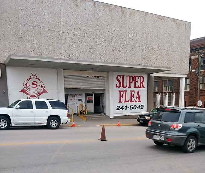 The unassuming entrance hides a massive treasure trove that's been drawing Kansas City bargain hunters for decades.