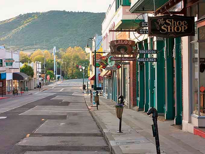 Historic brick buildings line quiet streets where the pace hasn't changed since miners struck it rich here.