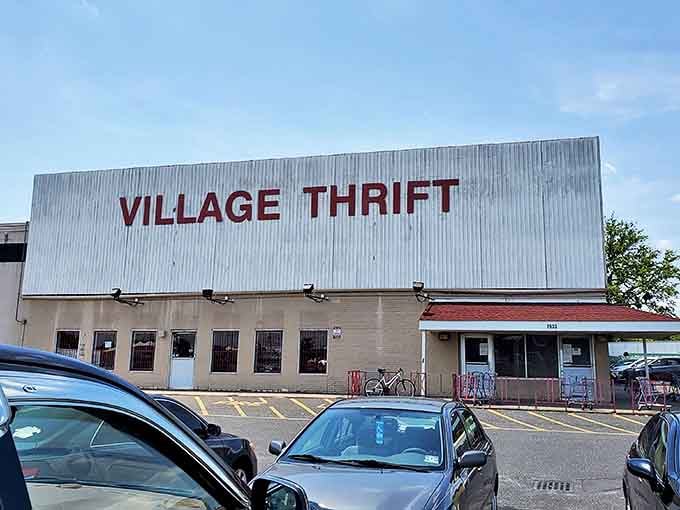 The parking lot tells the story: when this many cars gather, you know the deals inside are worth the drive.
