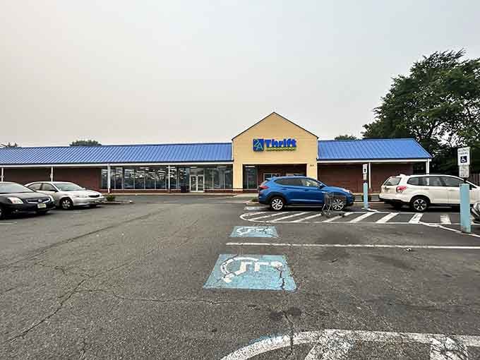 The spacious parking lot hints at the crowds who know this thrift store delivers serious value for every dollar spent.