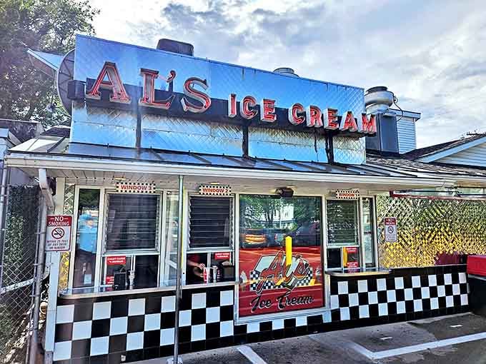 That retro sign promises exactly what you'll get&mdash;golden, twice-fried potatoes that make fast food chains weep with inadequacy.