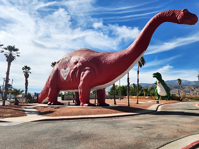 Step inside a brontosaurus belly and see the world through prehistoric eyes in the California desert.